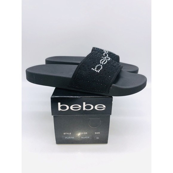 bebe | Shoes | Bebe Womens Flirtie Pool Slide Black Us | Poshmark
